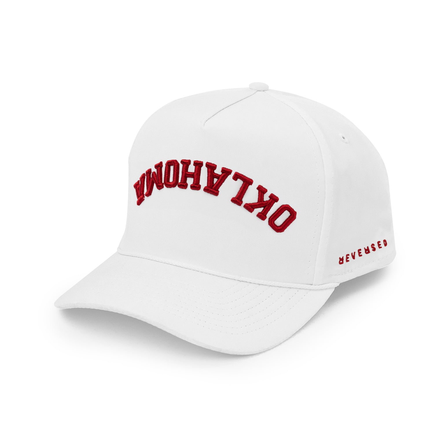 Upside Down Oklahoma Hat - Performance: White