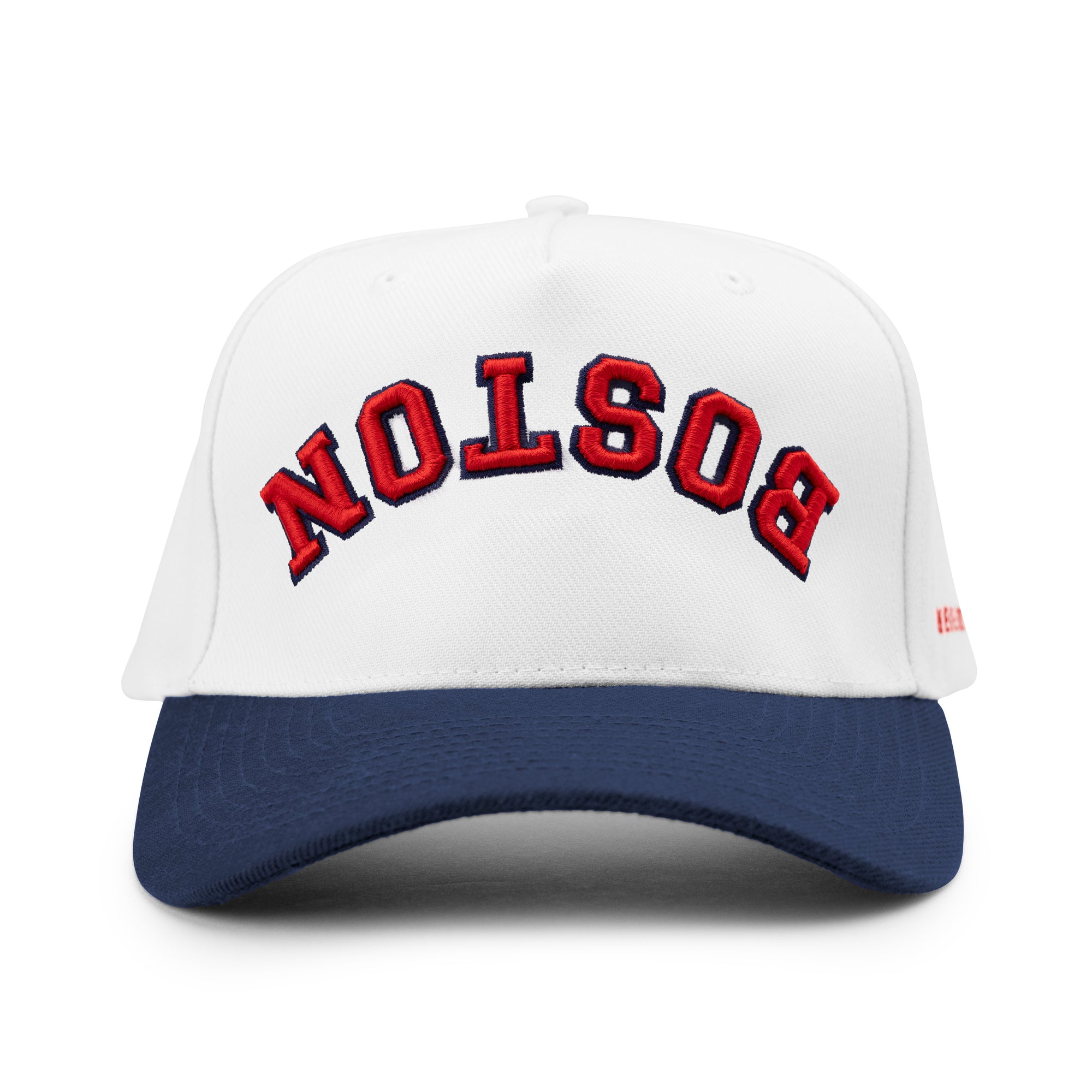Upside Down Boston Hat - Two Tone: White