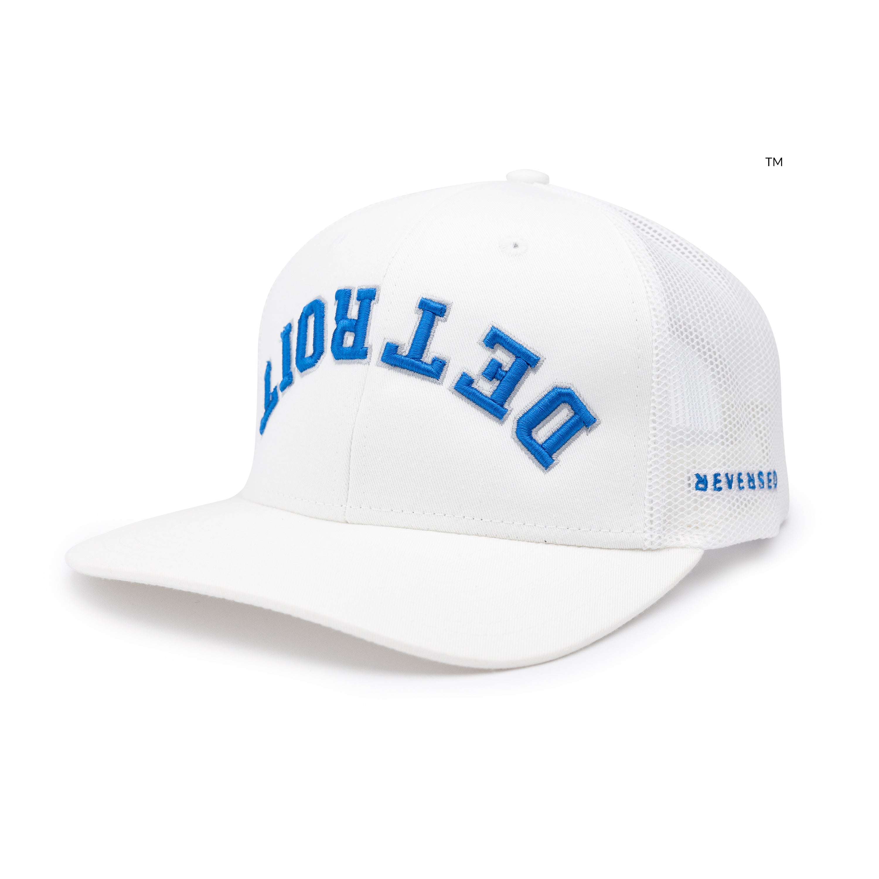 Upside Down Detroit Hat - Trucker: White